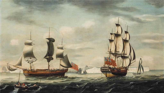 Robert Dodd | The Selby of London in two positions off Dover | MutualArt