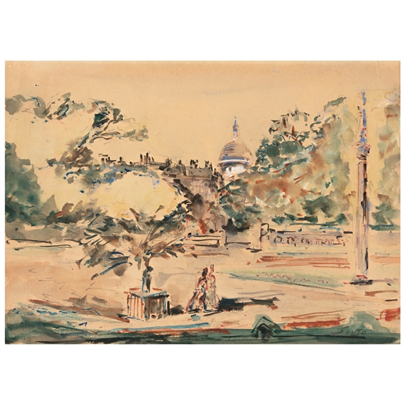 Arturo Souto | Escena del parque de ciudad europea | MutualArt