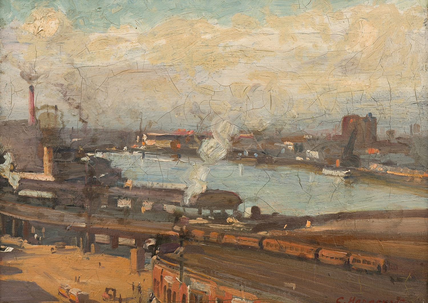 Clewin Harcourt | Train Coming into the Station | MutualArt