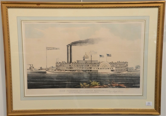 Nathaniel Currier | High Pressure Steamboat Mayflower | MutualArt