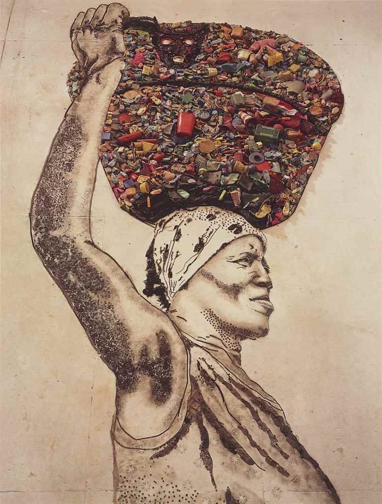 Vik Muniz | The Bearer (Irma), from Pictures of Garbage (2008) | MutualArt