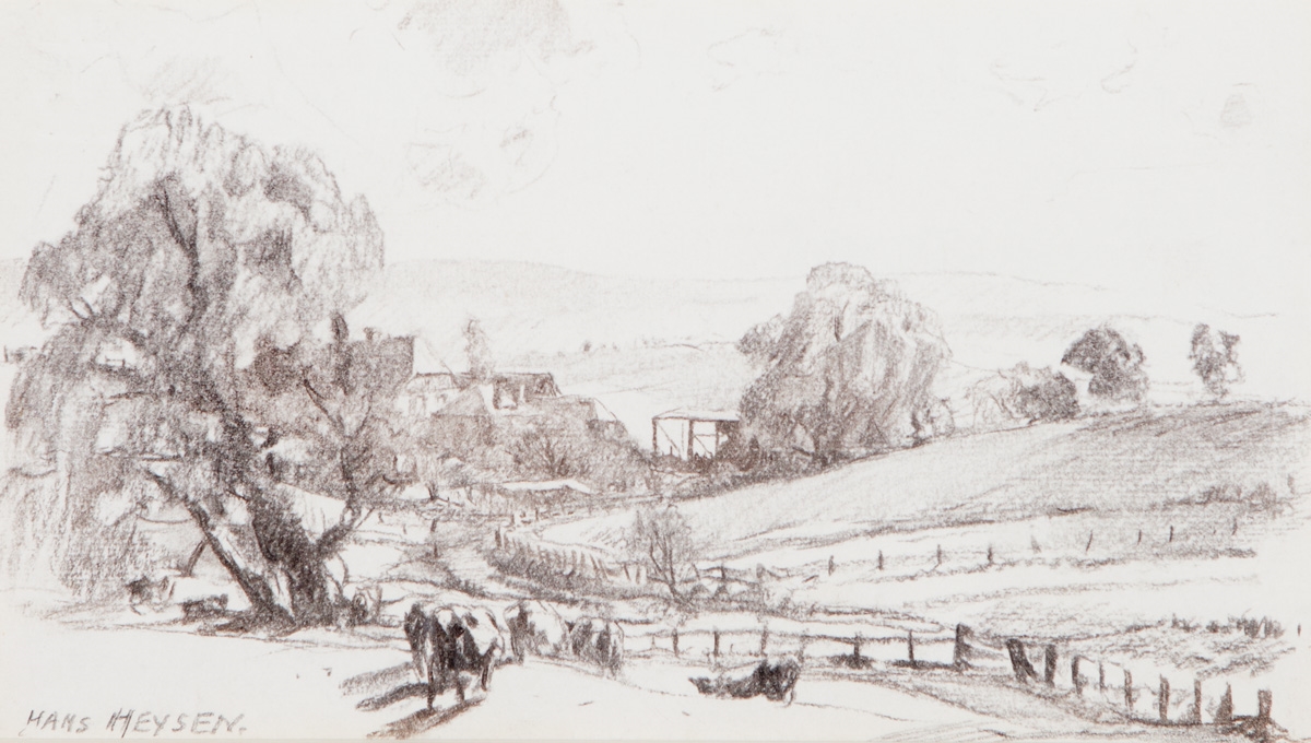 Hans Heysen | CATTLE IN LANDSCAPE | MutualArt