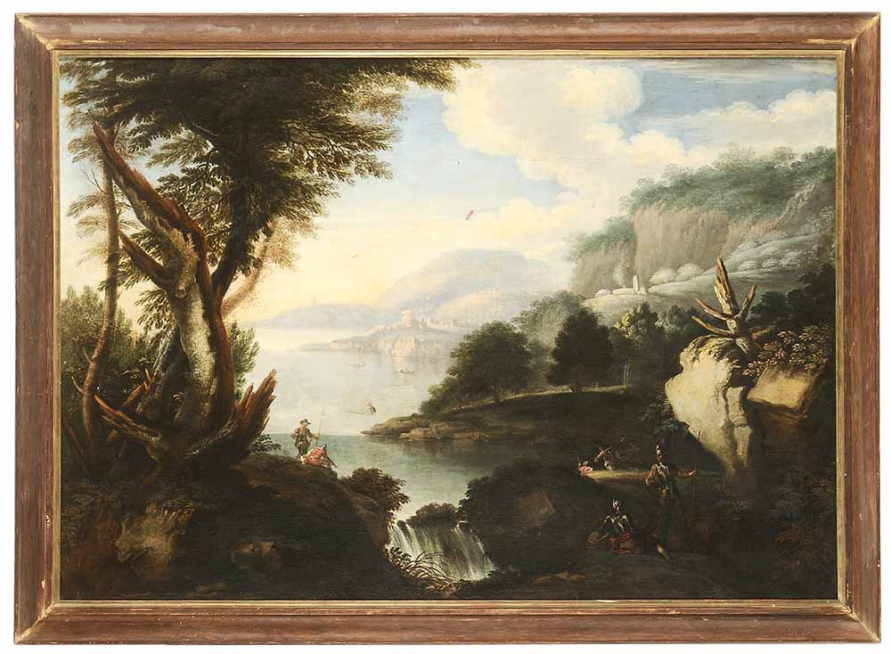 Richard Wilson | Landscape with Figures By a Cascade | MutualArt