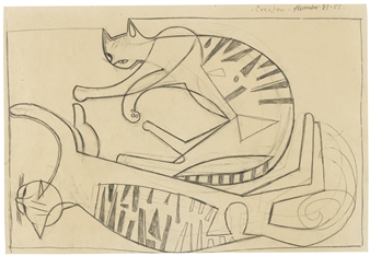 John Craxton | CATS PLAYING (1955) | MutualArt