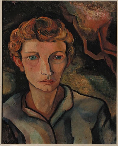 Charley Toorop | A portrait of a young woman in a landscape (1920 - 1924) | MutualArt