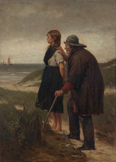 Henri Bource | Le vieux contemplateur/La Panne (1878) | MutualArt
