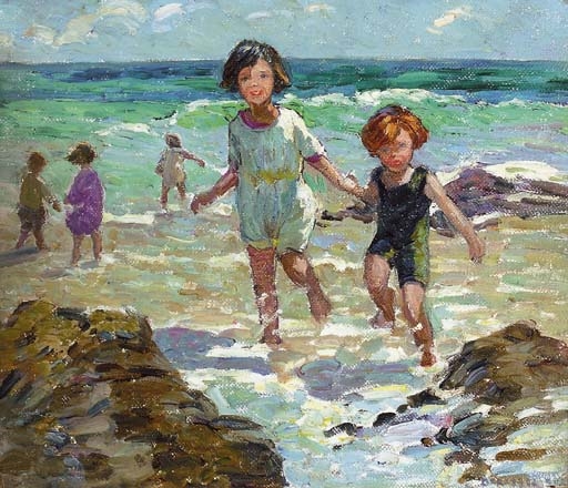 Dorothea Sharp | Children Paddling (1950) | MutualArt