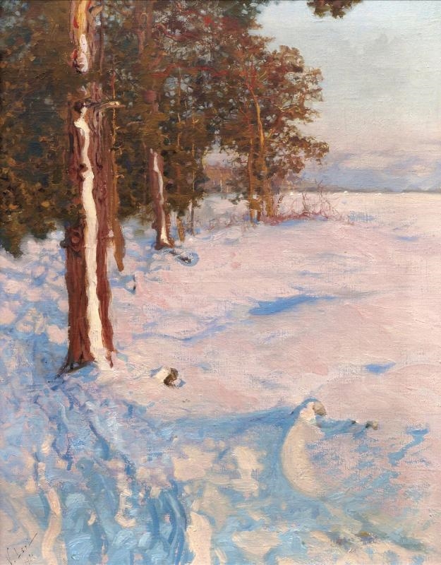 Vasili Levi | Winter landscape on a clear day (1924) | MutualArt