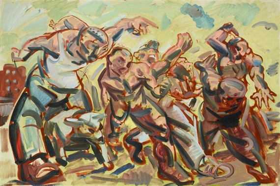 Peter Howson - STEAM AND POWER, oil on canvas