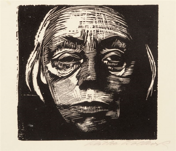 Käthe Kollwitz - Self Portrait, Engraving