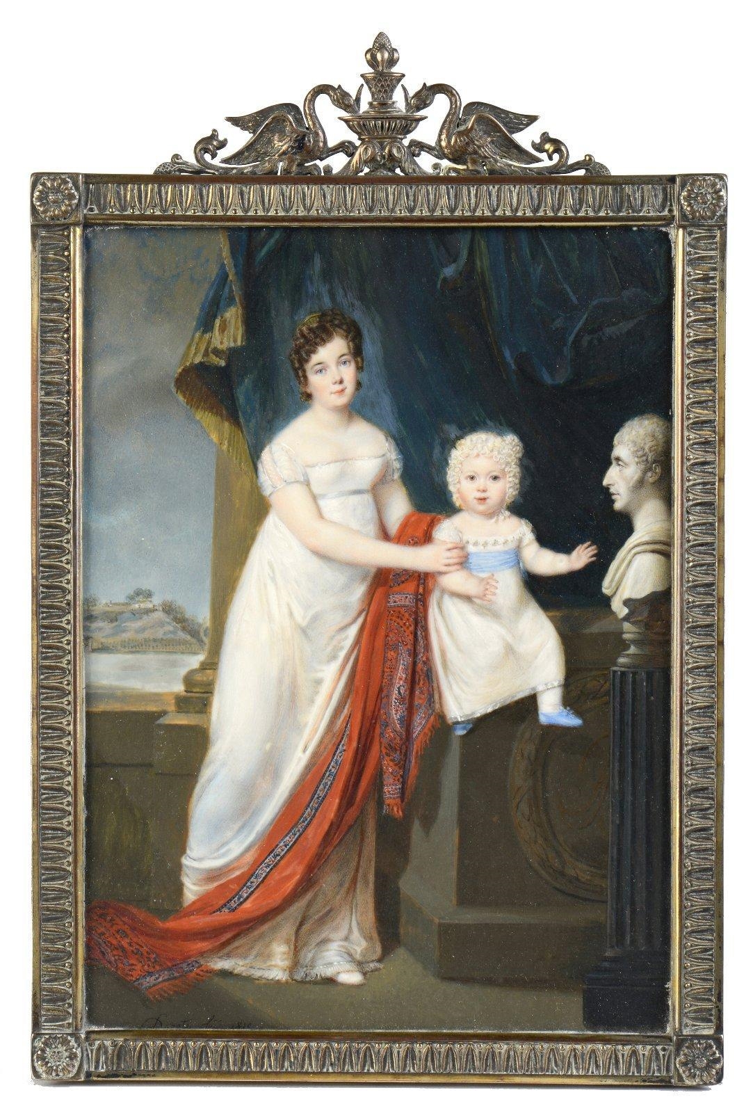 Pierre Edouard Gautier d'Agoty | Portrait d'une femme et de son enfant ...