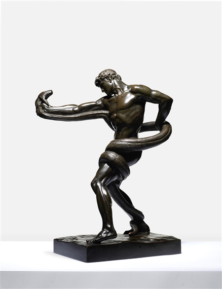 Frederic Leighton | An Athlete Wrestling A Python (1877) | MutualArt