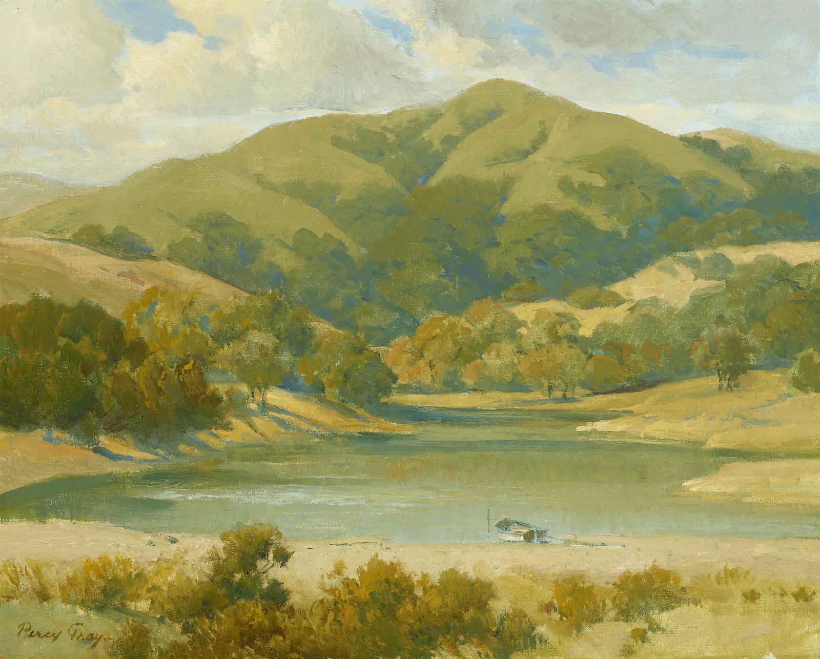 Percy Gray | Oaks beneath billowing clouds | MutualArt
