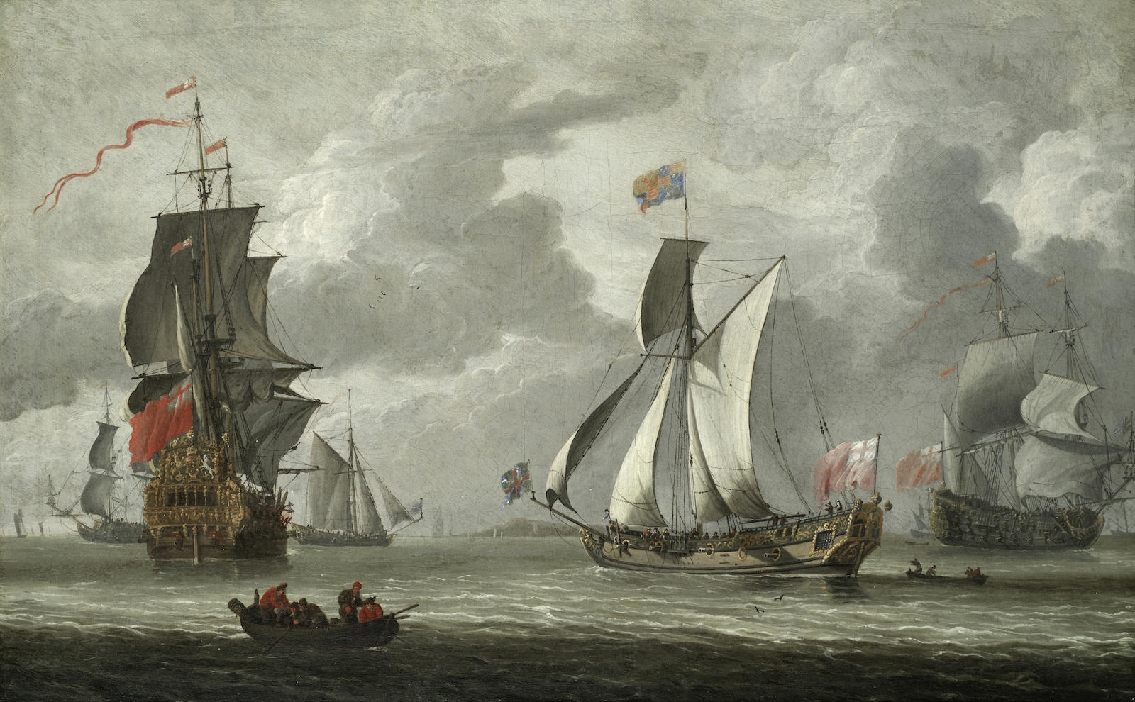 Jacob Knyff | The Royal Yacht Cleveland with King Charles II aboard ...