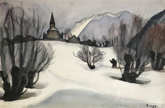 Jules Émile Zingg | Hameau sous la neige | MutualArt