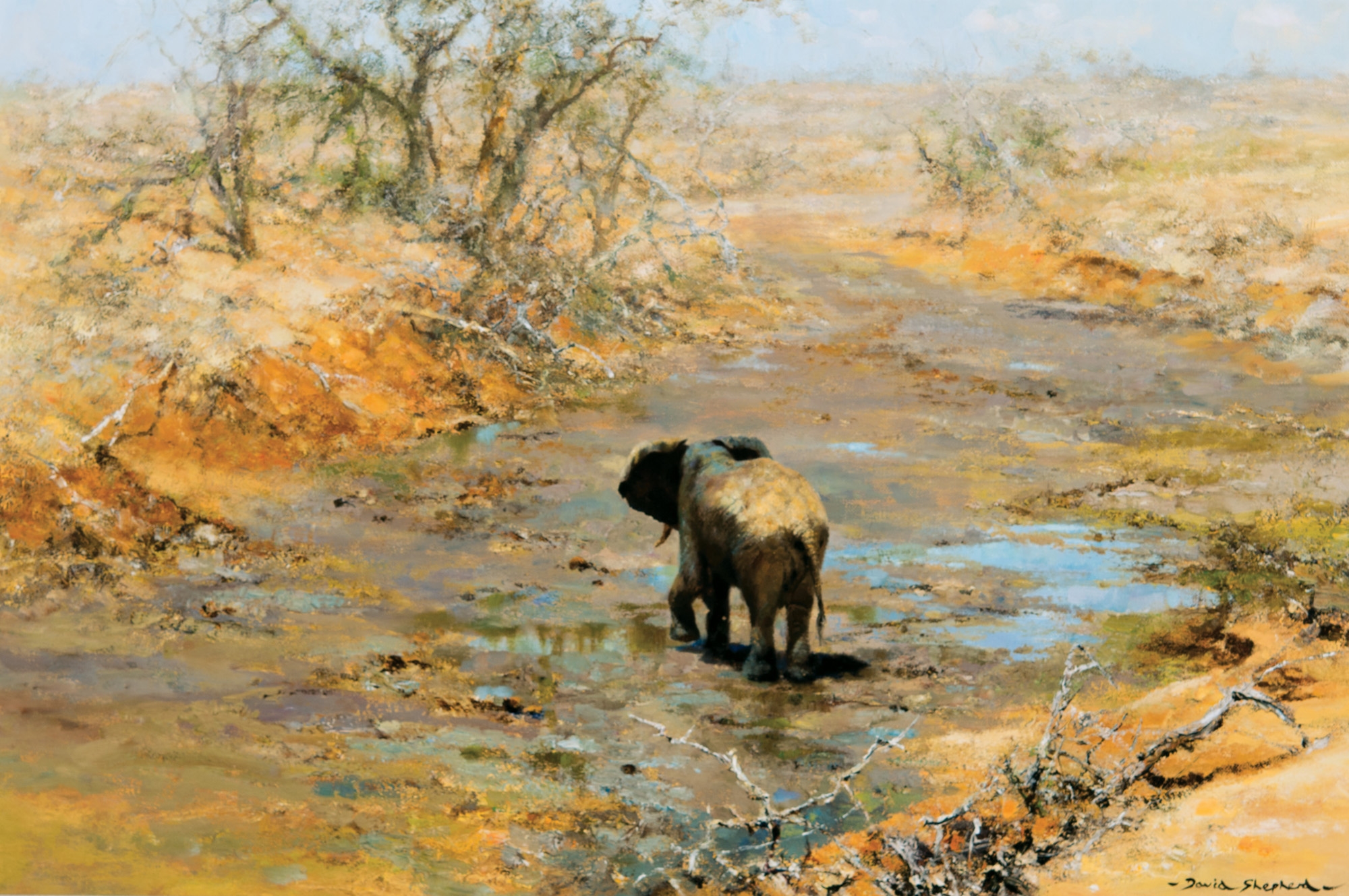 David Shepherd | Elephants at Amboseli | MutualArt