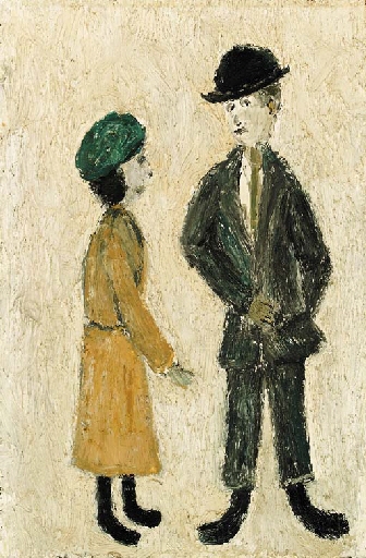 Laurence Stephen Lowry | Figures with a Dog (1957) | MutualArt