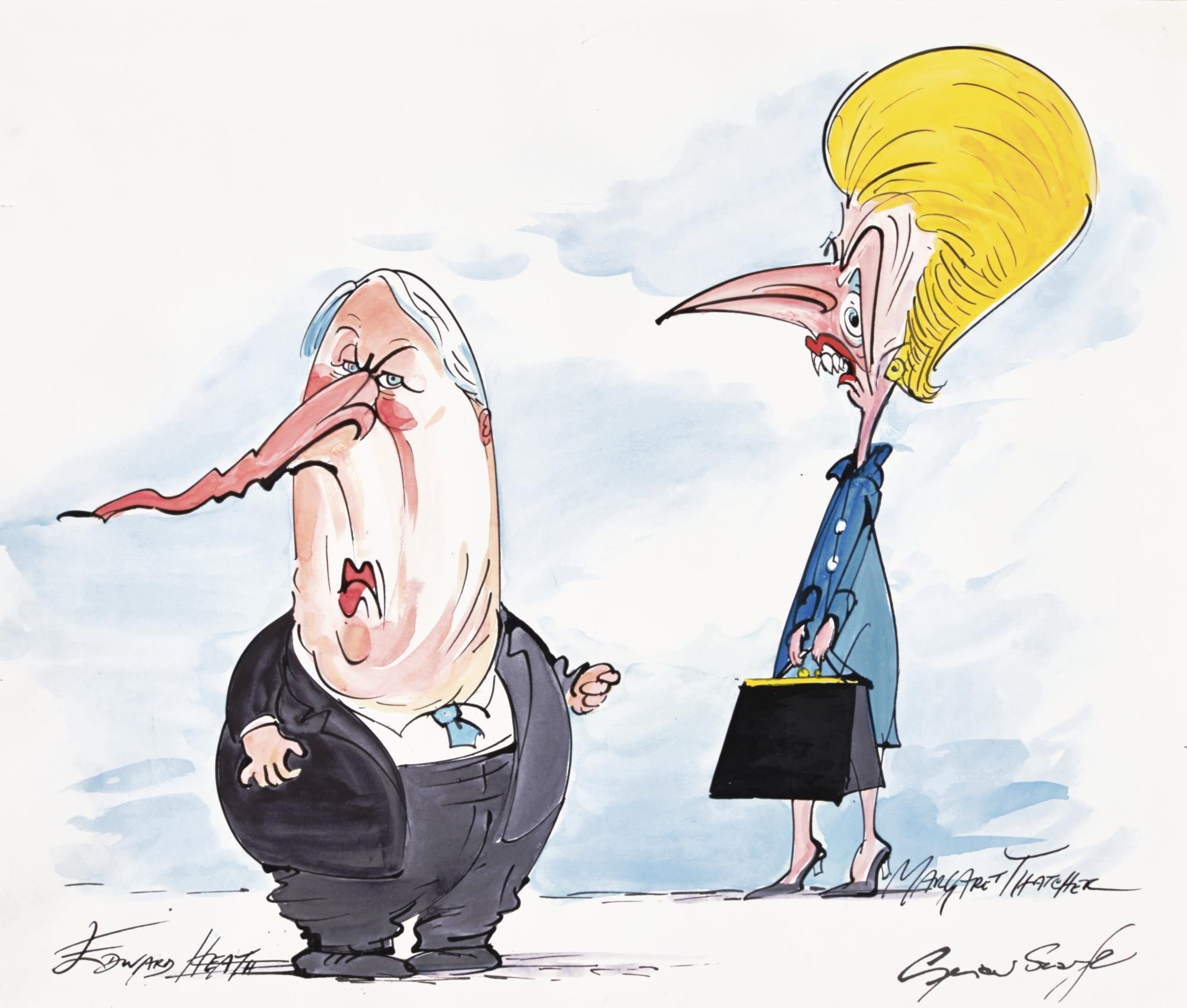 Gerald Scarfe | Edward Heath and Margaret Thatcher | MutualArt