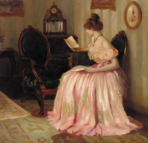 Emil Pap | Reading a letter | MutualArt