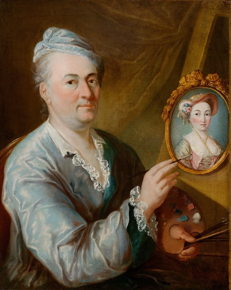 Pierre Louis Goudreaux | Self-portrait while painting | MutualArt