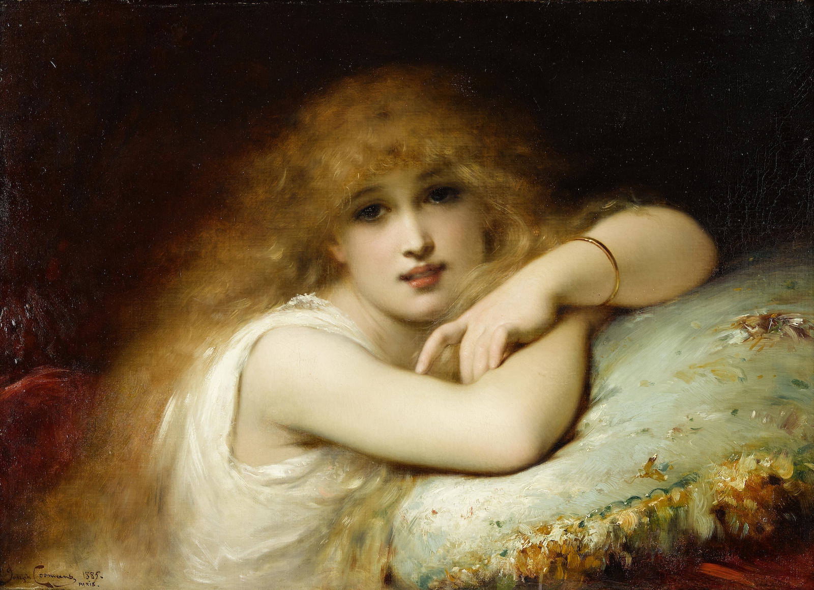 Pierre Olivier Joseph Coomans | A portrait of a young woman (1880 ...