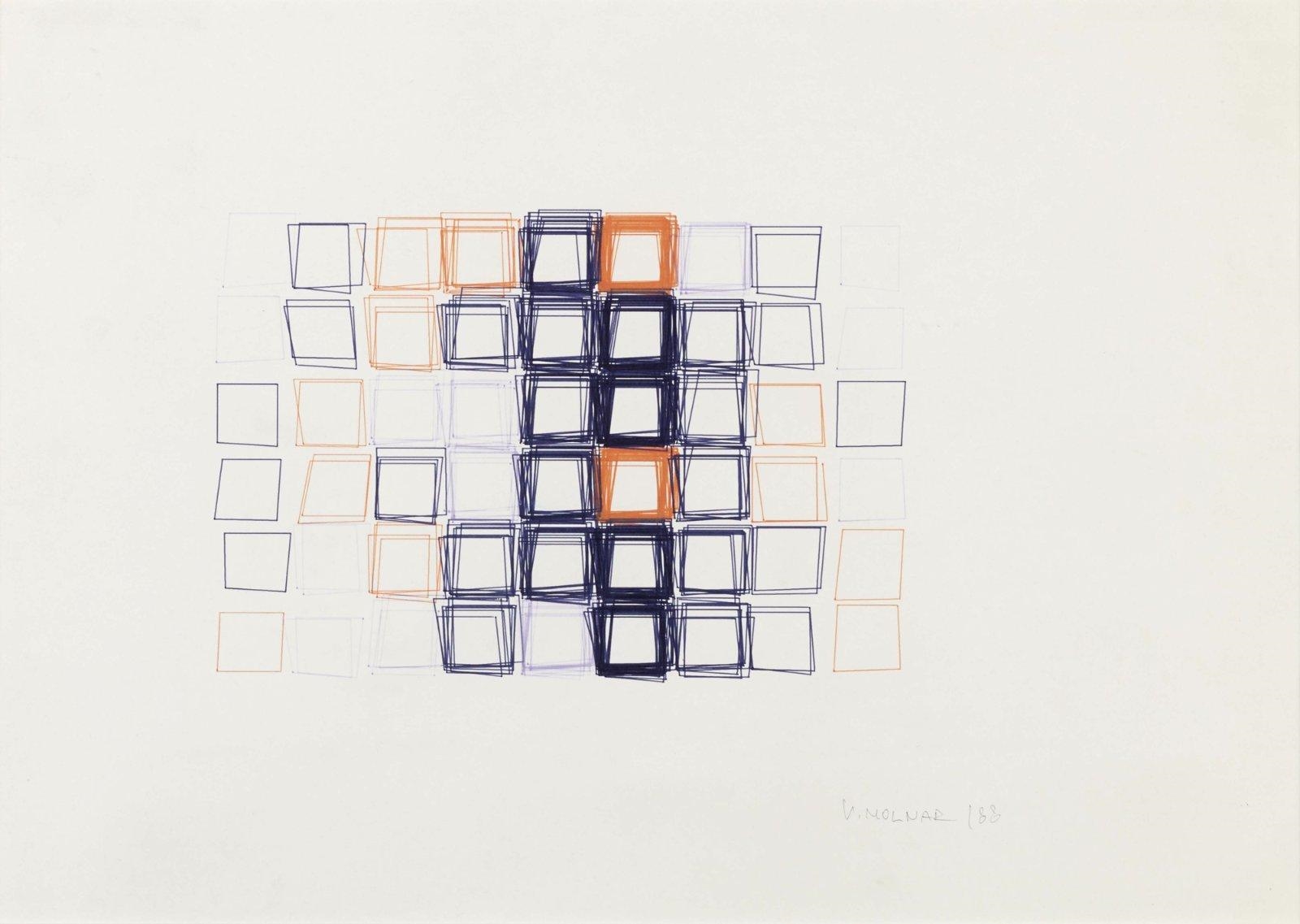 Vera Molnár | STRUCTURE DU QUADRILATERE (1988) | MutualArt