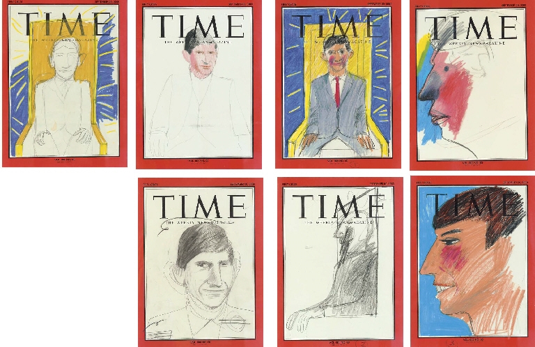 David Hockney | Prince Charles (seven drawings for Time Magazine cover ...