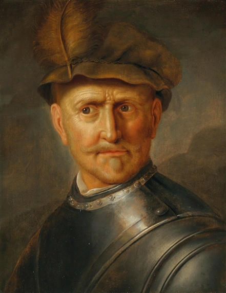 Rembrandt van Rijn | A soldier in a plumed hat | MutualArt