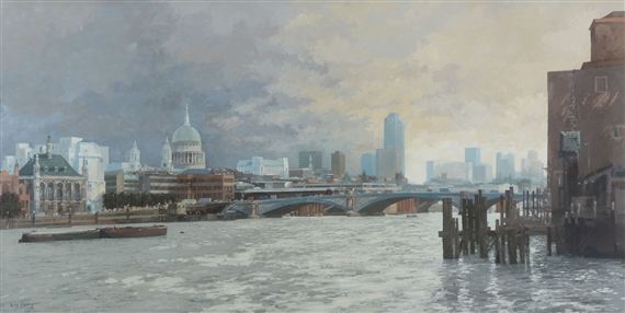 Roy Perry | A view of St Paul's across the Thames | MutualArt