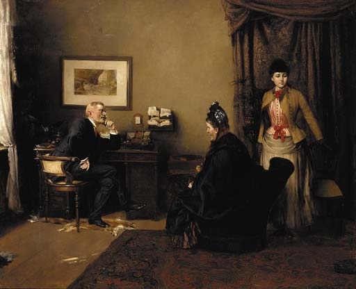 Hans Looschen | The afternoon visitors (1889) | MutualArt