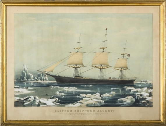 Currier & Ives | CLIPPER SHIP RED JACKET IN THE ICE OFF CAPE HORN ON ...