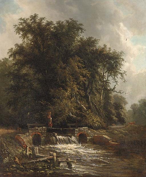 Henry John Boddington | Crossing the weir | MutualArt