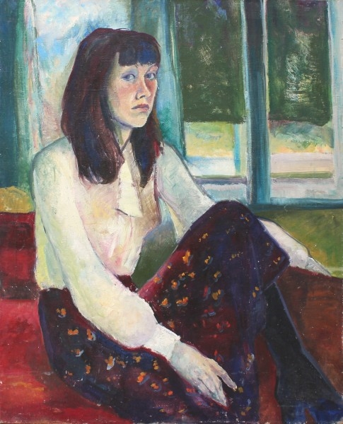 Josef Peca | Seated girl | MutualArt