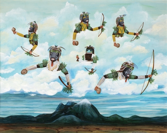 Delbridge Honanie | Kachina in Cloud Above Mountain (1977) | MutualArt