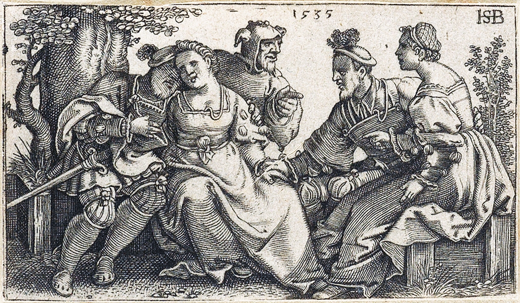 Hans Sebald Beham | Peasants behind the Hedge (1547) | MutualArt