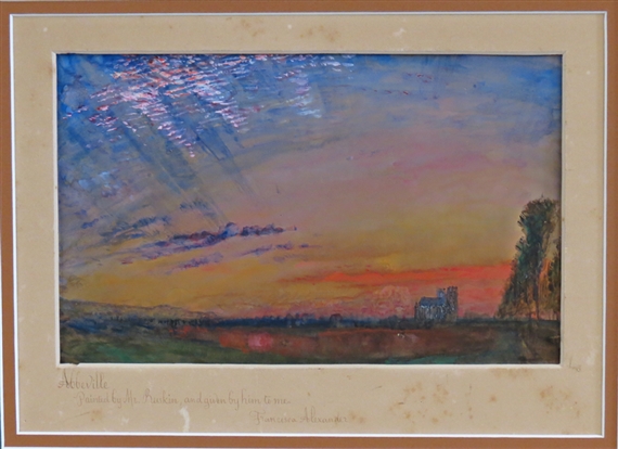 John Ruskin | Sunset, Distant View of Abbeville and St. Wulfran Church ...
