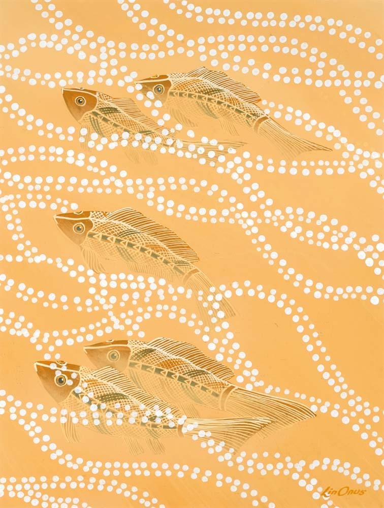 Lin Onus | Fish in Stream | MutualArt