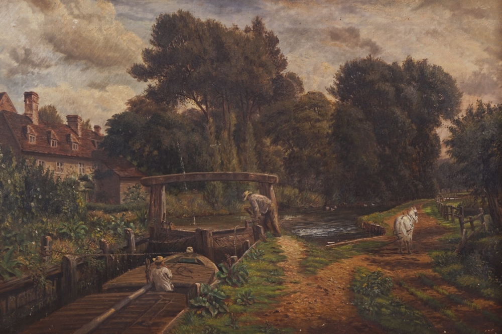 John Constable | THE LOCKS (A SCENE REMINISCENT OF THE LEAPING HORSE ...