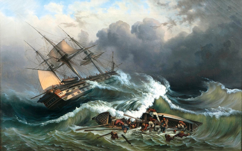 Johann Anton Castell | Ships in Distress (1847) | MutualArt