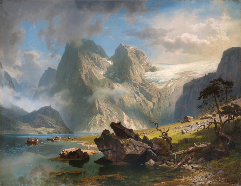 August Wilhelm Leu | Glacier in a Fjord (1871) | MutualArt