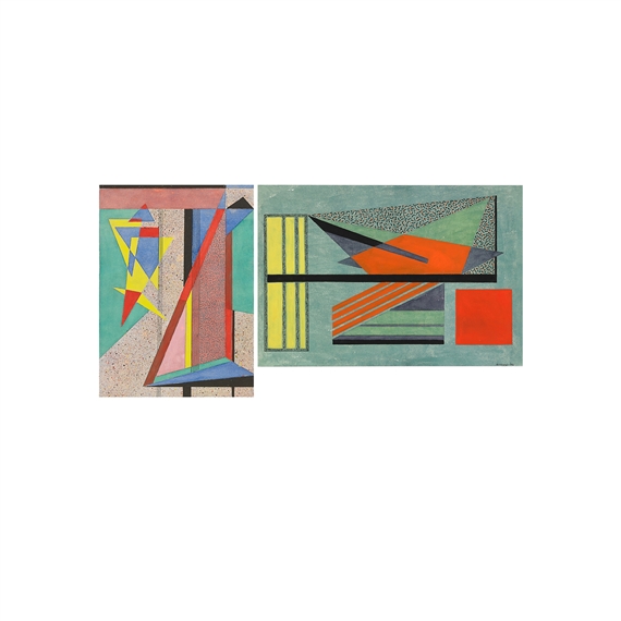 Thomas Eldred | Modernist Compositiion with Green, Rose and Red (1941 ...