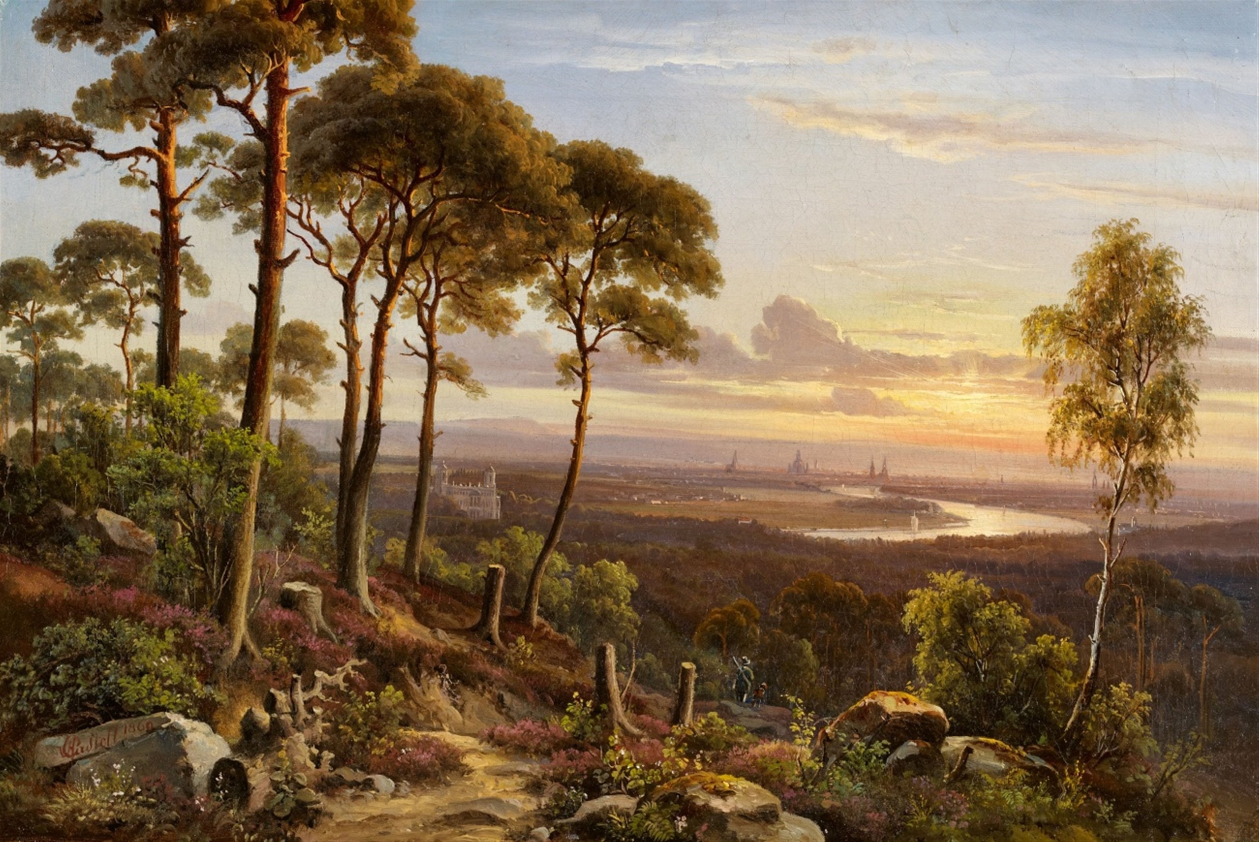 Johann Anton Castell | Forest Landscape with a View of Dresden and the ...