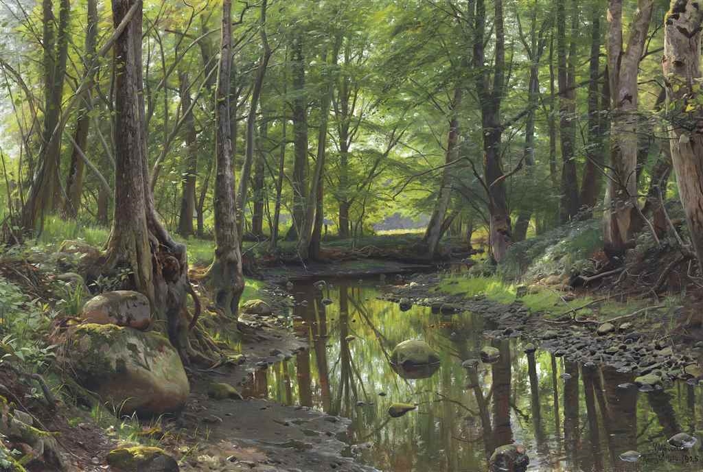 Peder Mork Monsted | A Stream in the Forest (1925) | MutualArt
