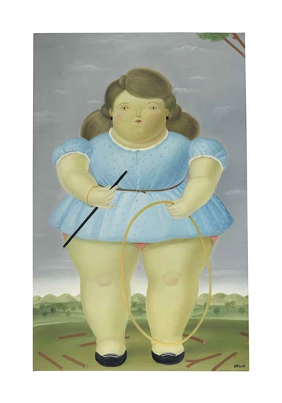 Fernando Botero | Girl with a Hoop (1983) | MutualArt