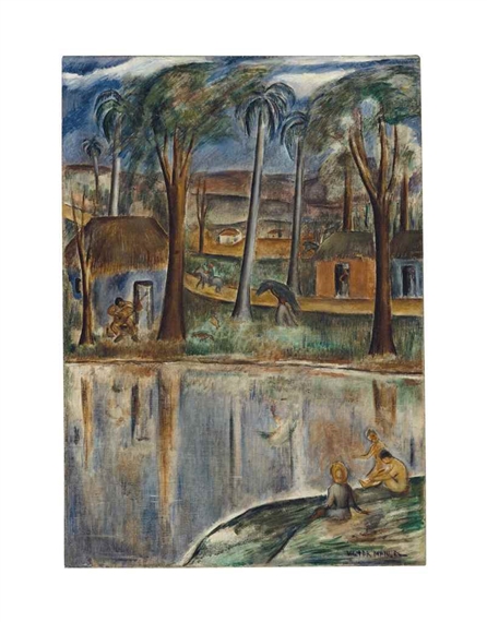 Victor Manuel | Paisaje con río (Circa 1940s) | MutualArt