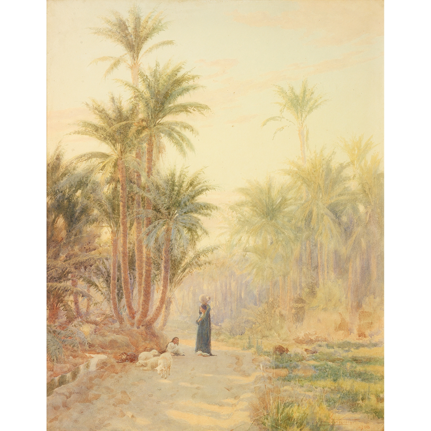 Robert George Talbot Kelly | MEETING IN A COUNTRY ROAD IN EGYPT (1909 ...