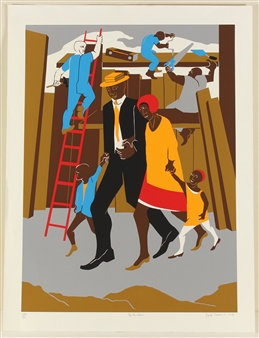Jacob Lawrence | The Builders (The Family) (1974) | MutualArt