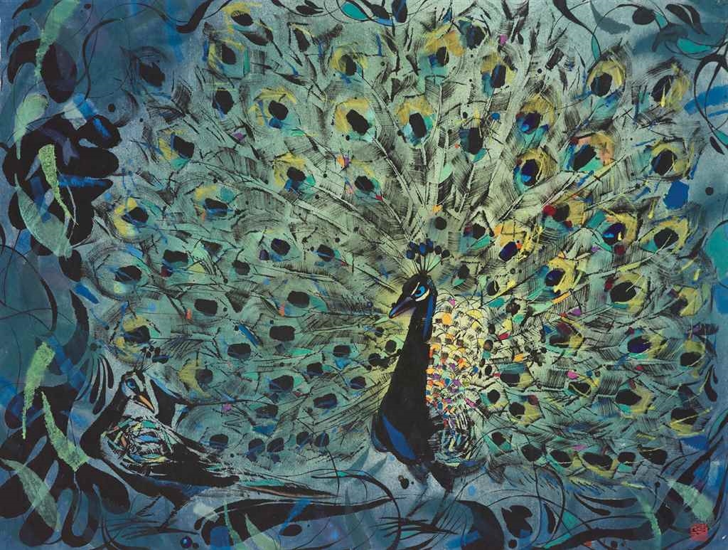 Li Fuyuan | Twin Peacocks (1992) | MutualArt