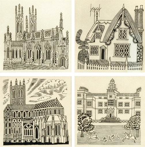 Edward Bawden | Four designs for prints | MutualArt