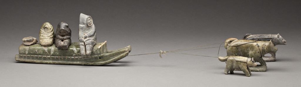 Ennutsiak | Family on Qamutiq with Three Dogs | MutualArt